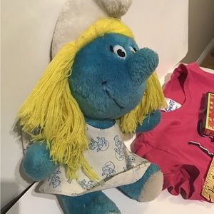 Smurfs | Toys | Vintage Smurfette Stuffie With Pink Smurf Tshirt And ...